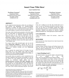 Paper preparation and submission – TEEM 2019